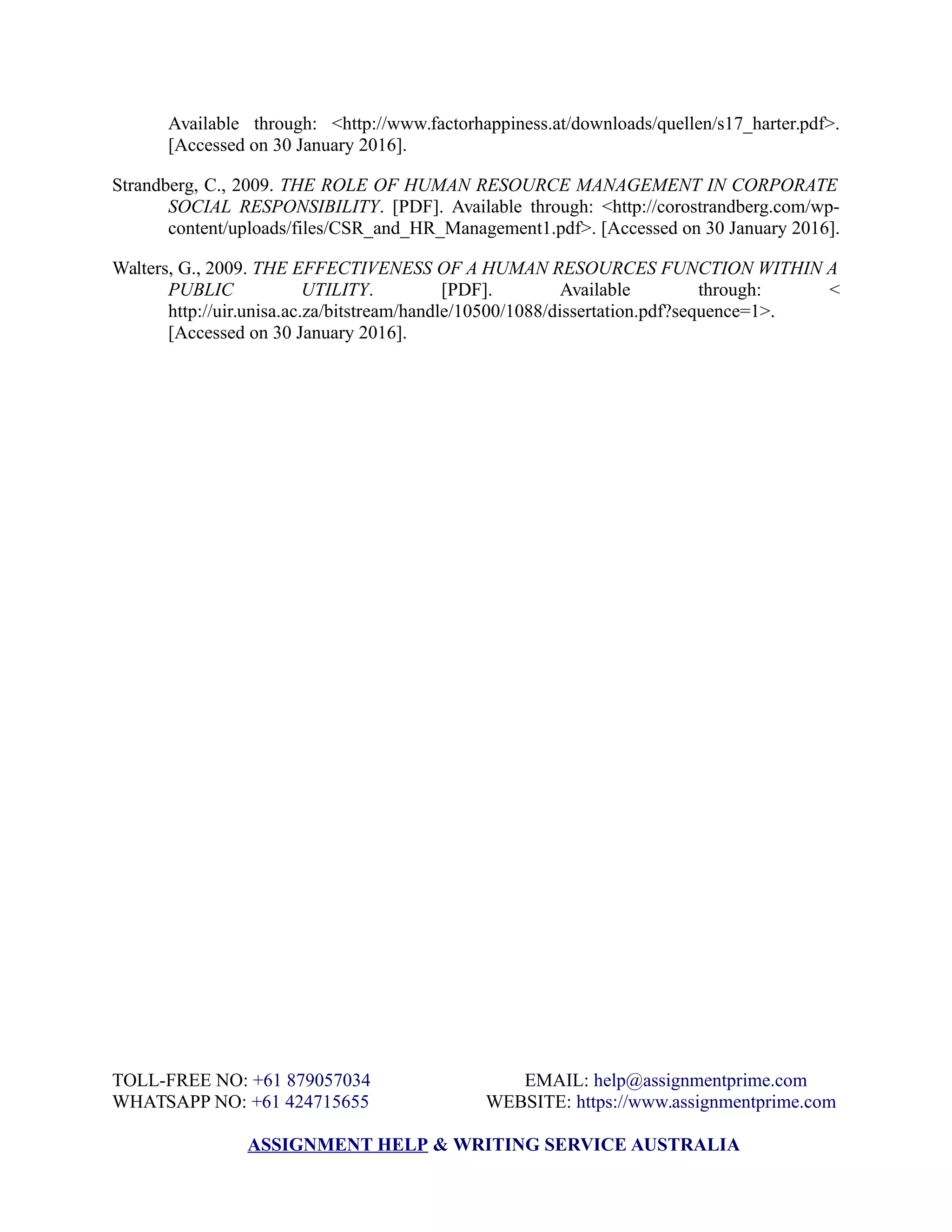 Sample Assignment on Human Resource Management | PDF