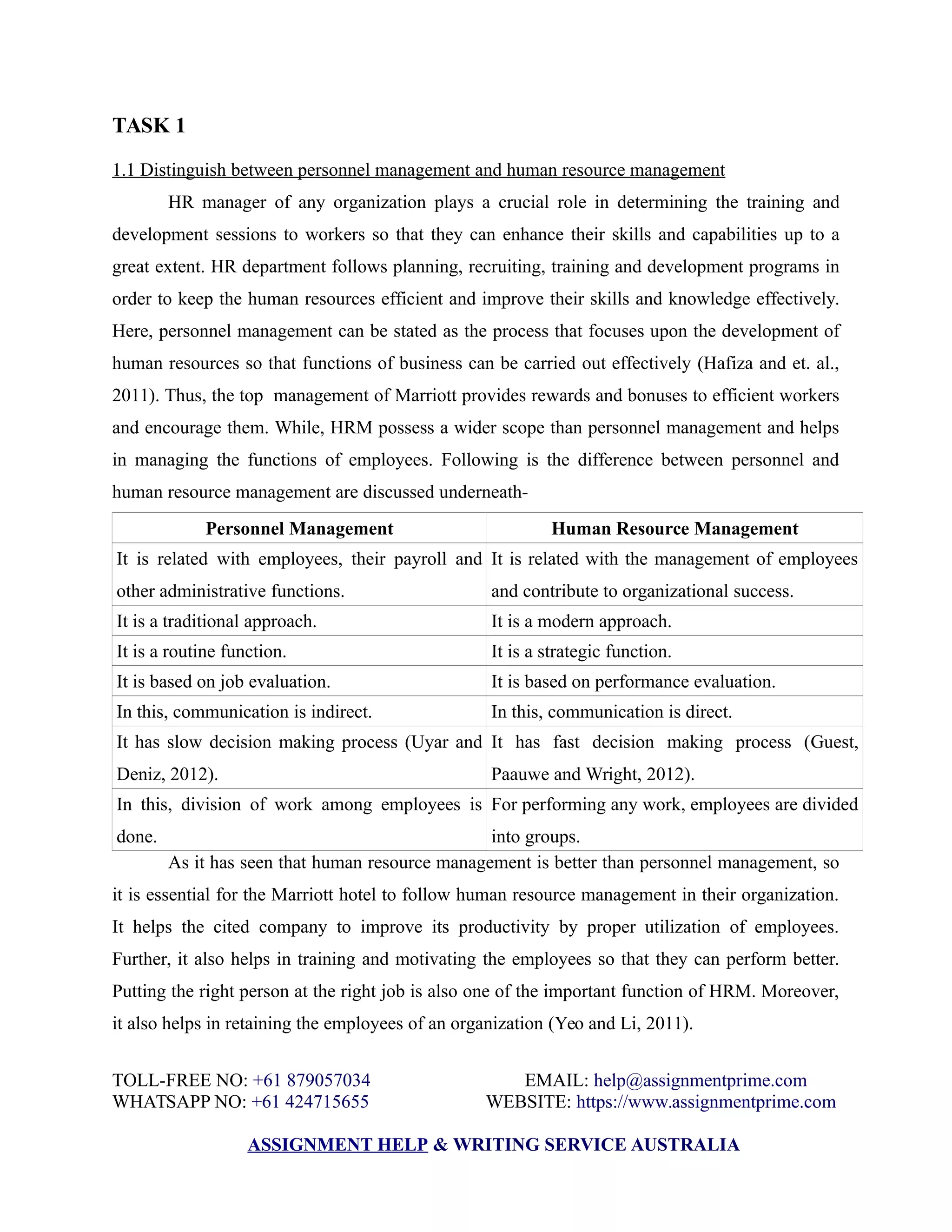 Sample Assignment on Human Resource Management | PDF