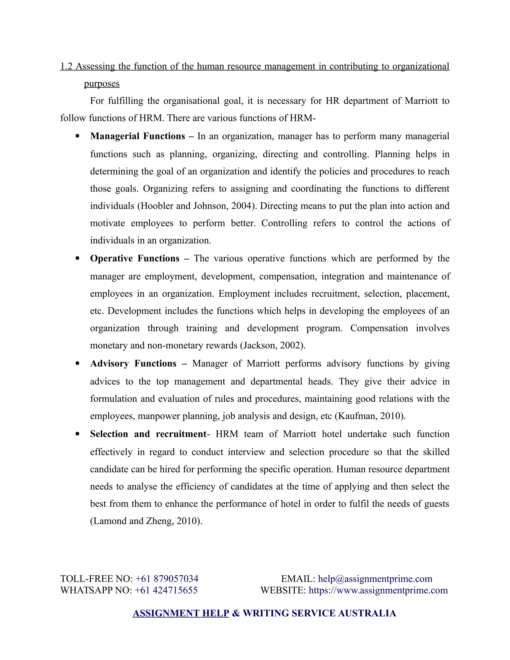 Sample Assignment on Human Resource Management | PDF