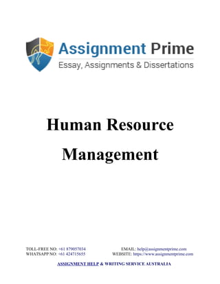 Sample Assignment on Human Resource Management | PDF