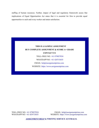 Sample Assignment on Human Resource Management | PDF