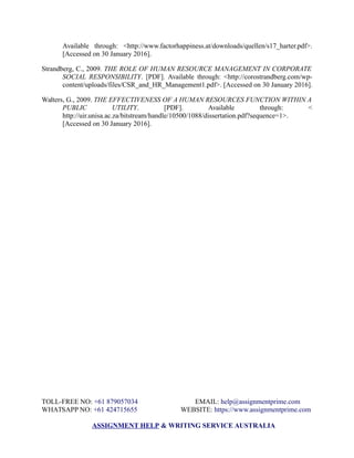 Sample Assignment on Human Resource Management | PDF