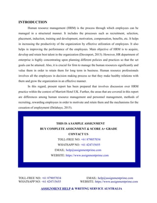 Sample Assignment on Human Resource Management | PDF