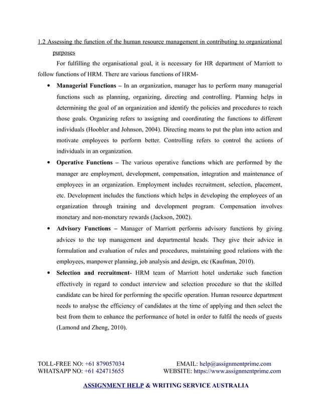 Sample Assignment on Human Resource Management | PDF