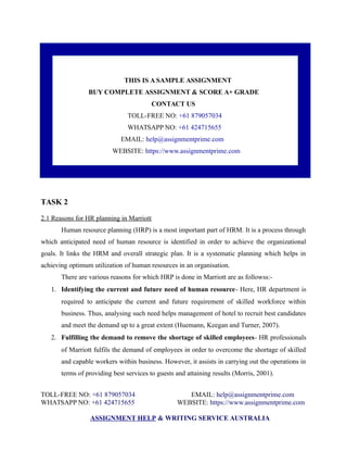 Sample Assignment on Human Resource Management | PDF