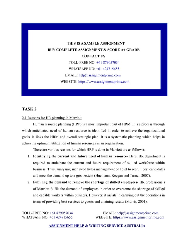 Sample Assignment on Human Resource Management | PDF