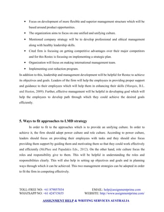 Sample Assignment on Leadership & Management Development | PDF
