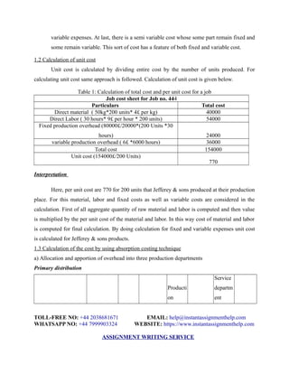 Sample Assignment on Management Accounting - Instant Assignment Help | PDF