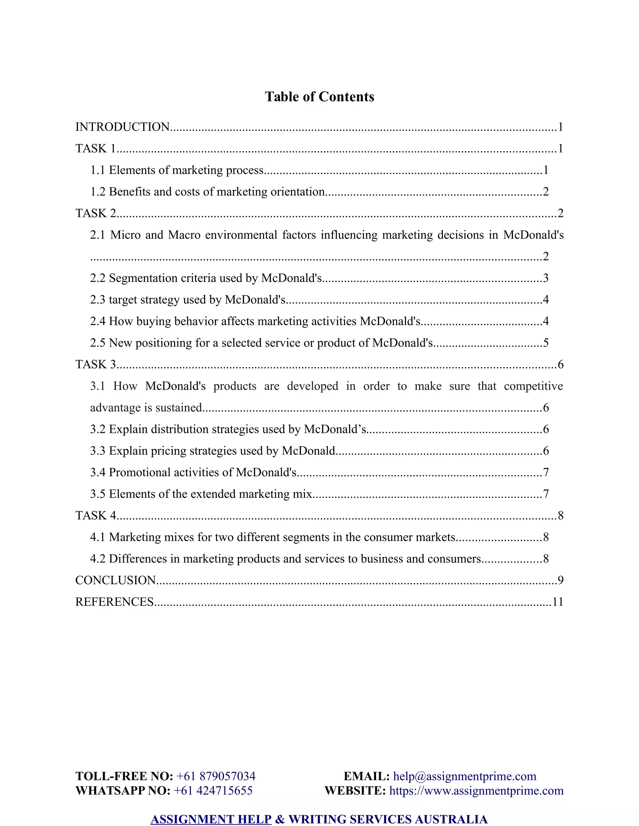 Sample Assignment on Marketing Principles - Assignment Prime Australia ...