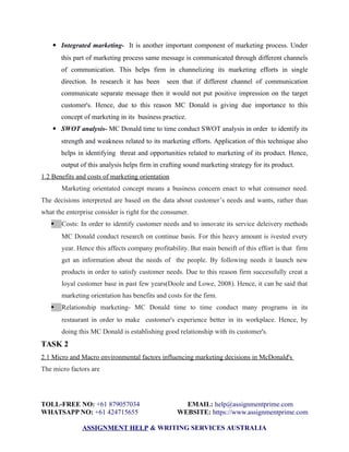 Sample Assignment on Marketing Principles - Assignment Prime Australia ...