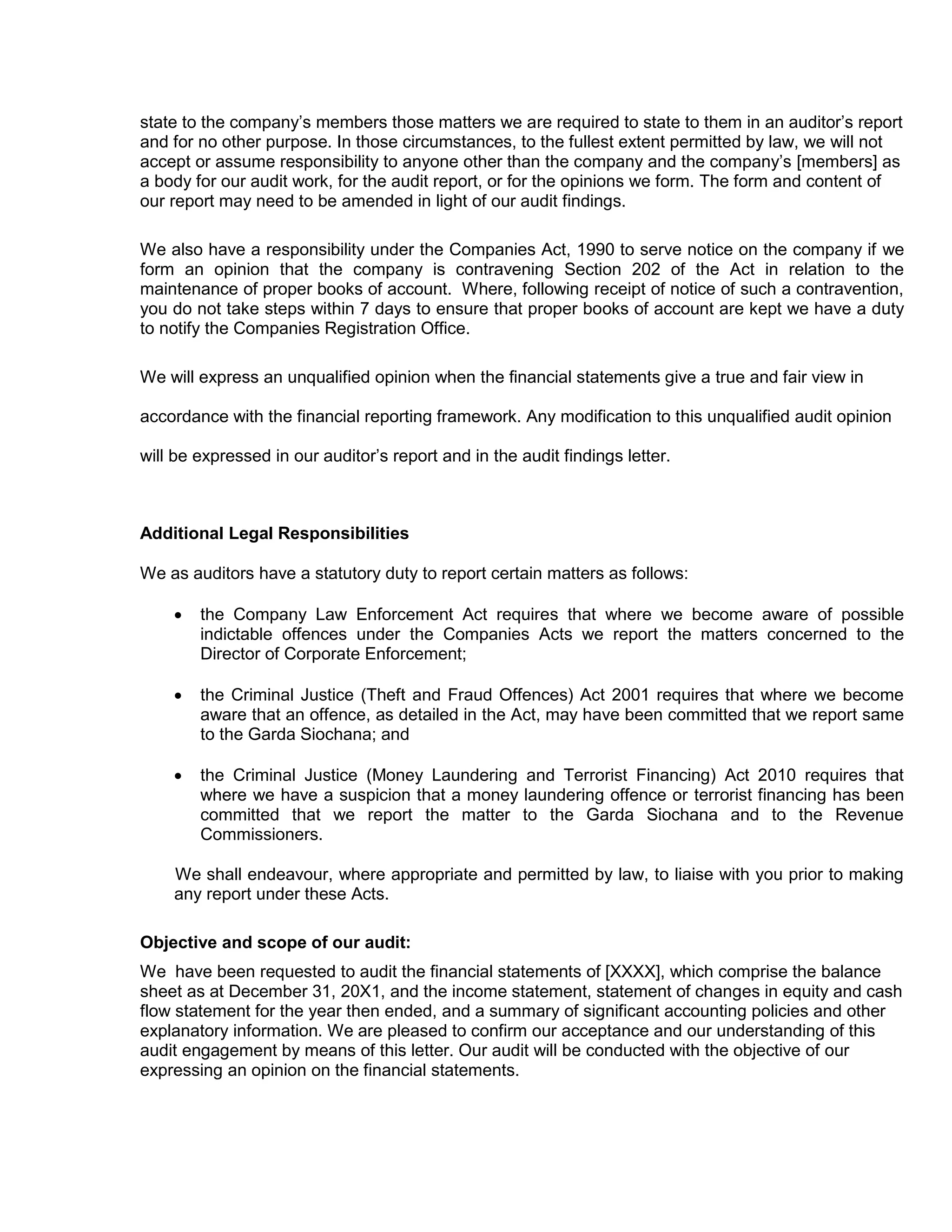 Sample audit engagement letter final2 jan 2011 | PDF