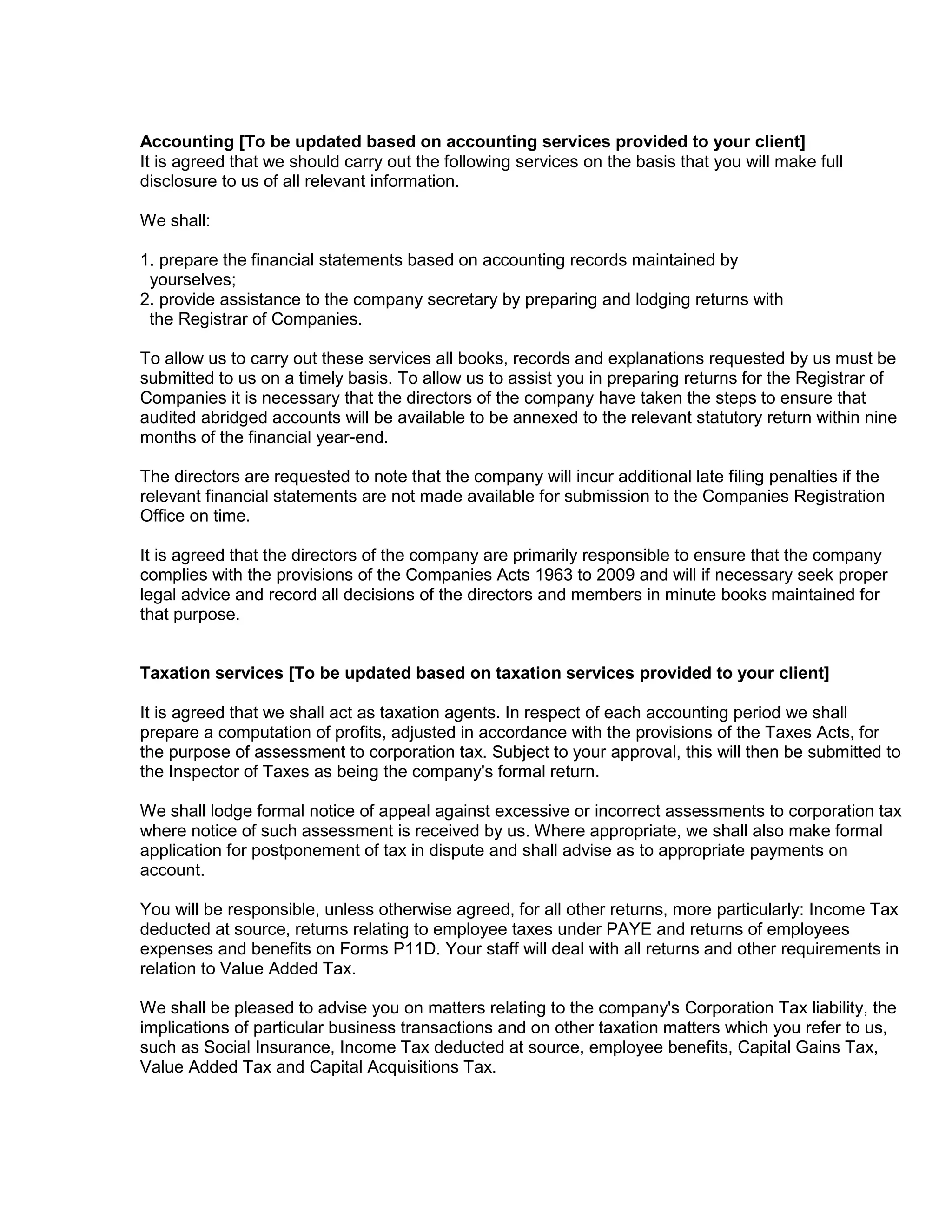 Sample audit engagement letter final2 jan 2011 | PDF