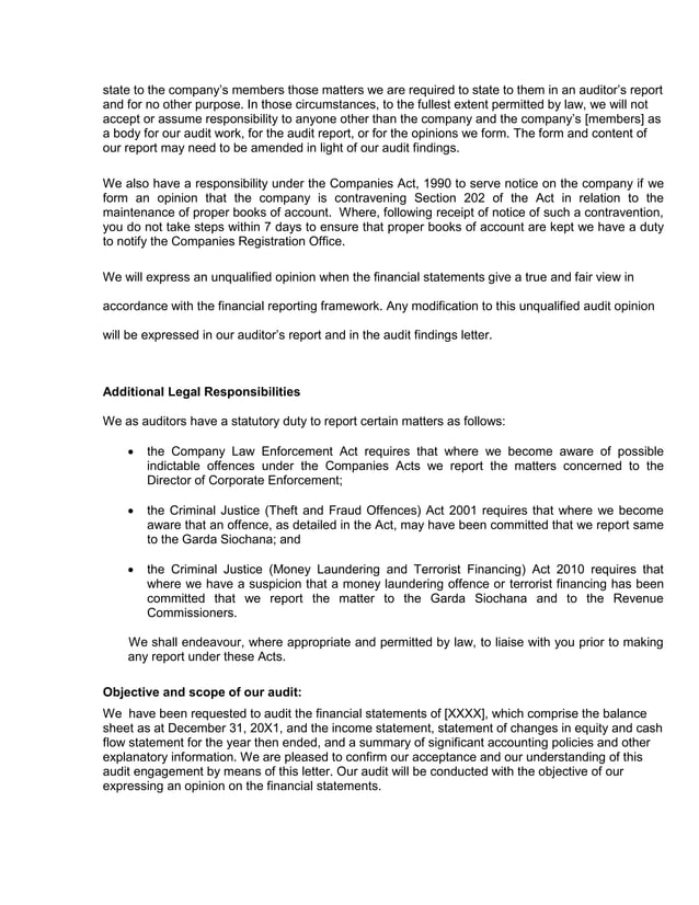 Sample audit engagement letter final2 jan 2011 | PDF