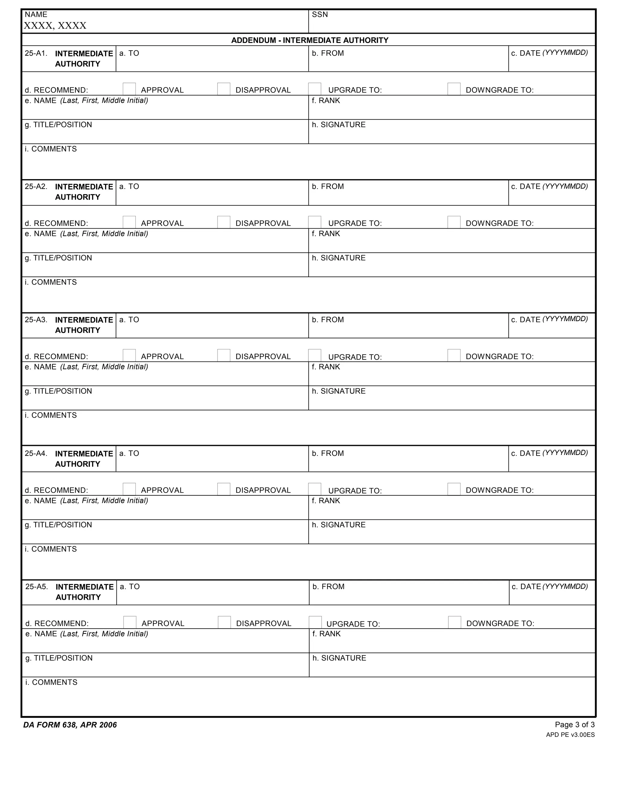 Sample Award Recommendation DA Form 638 | PDF
