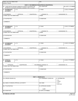 Sample Award Recommendation DA Form 638 | PDF