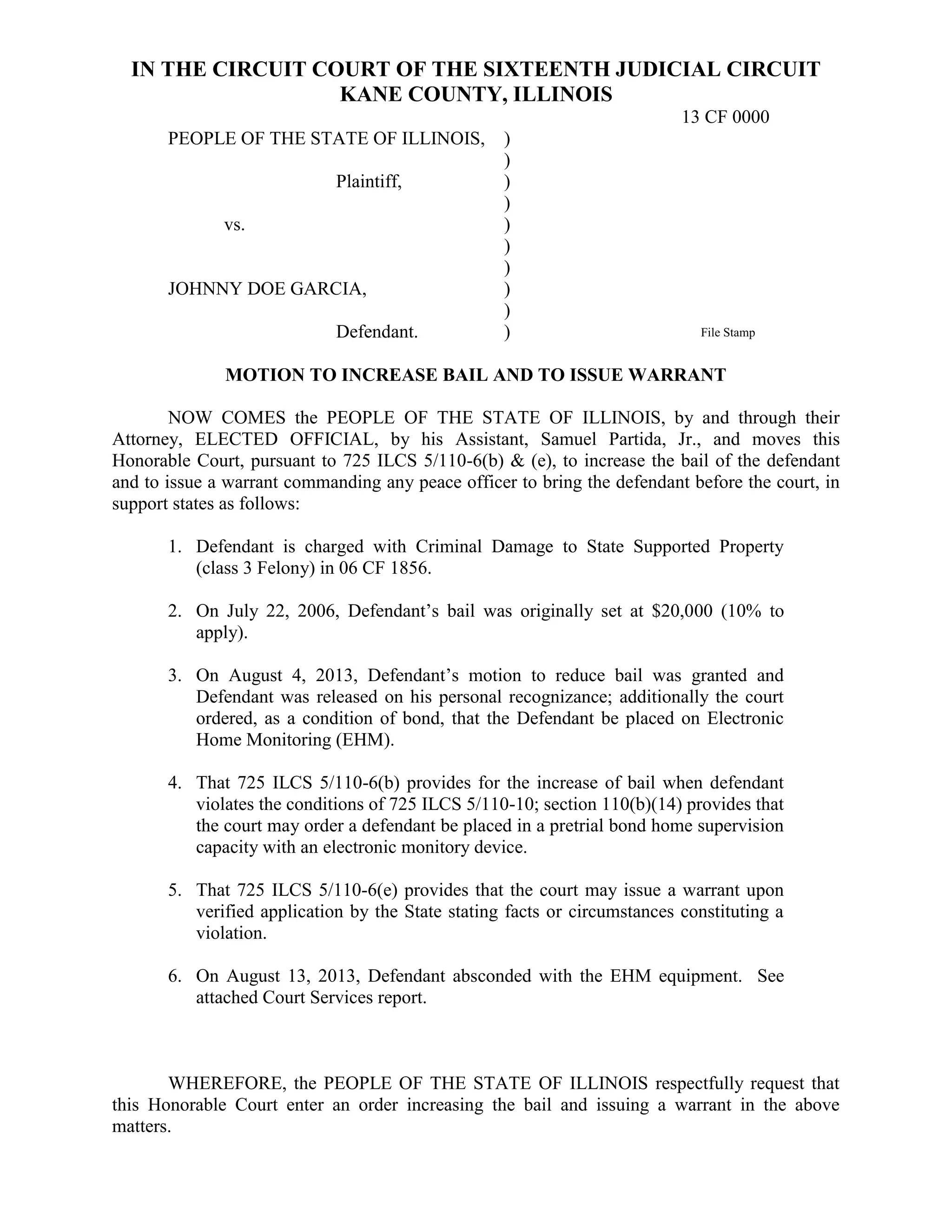 Sample Bail Bond Related Criminal Law Motions | PDF