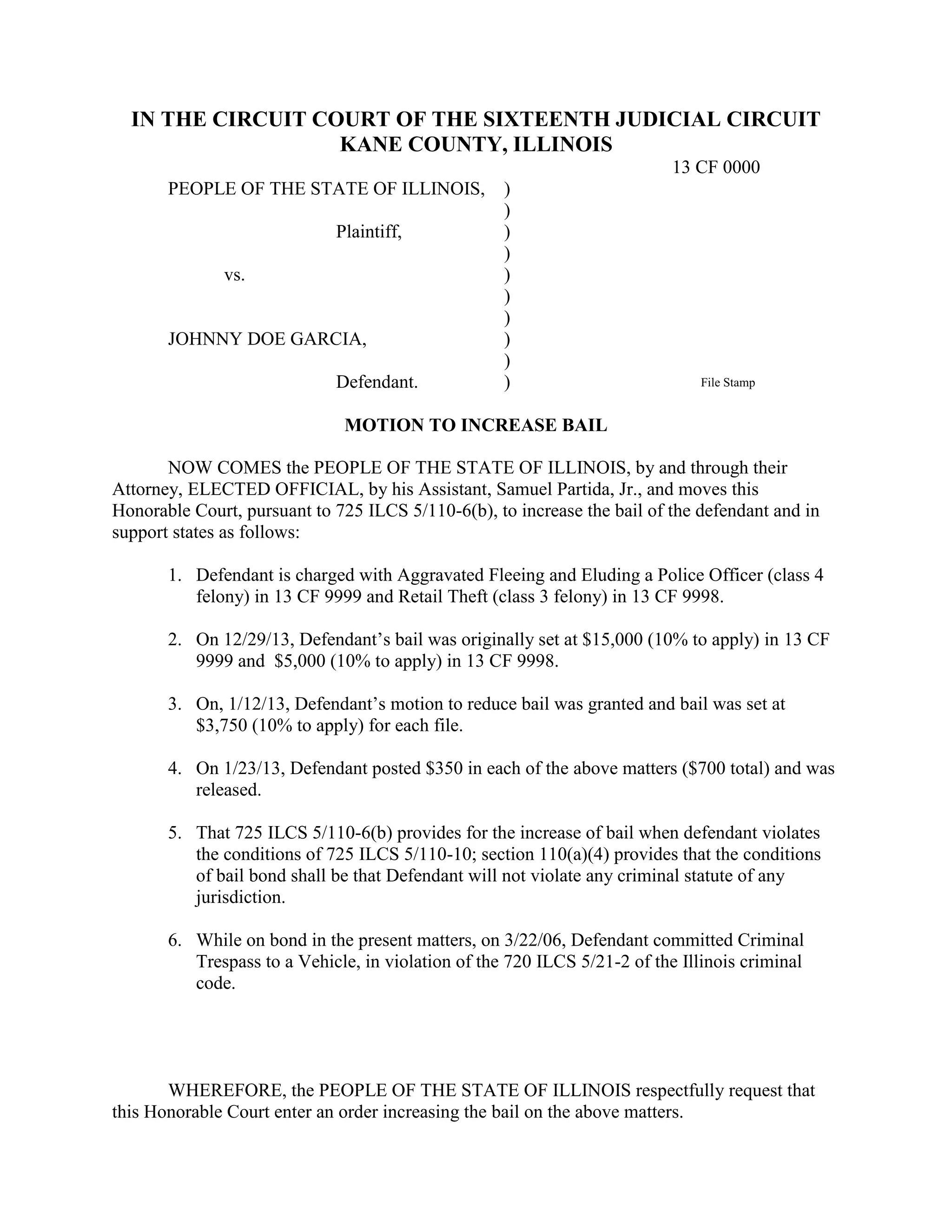 Sample Bail Bond Related Criminal Law Motions | PDF