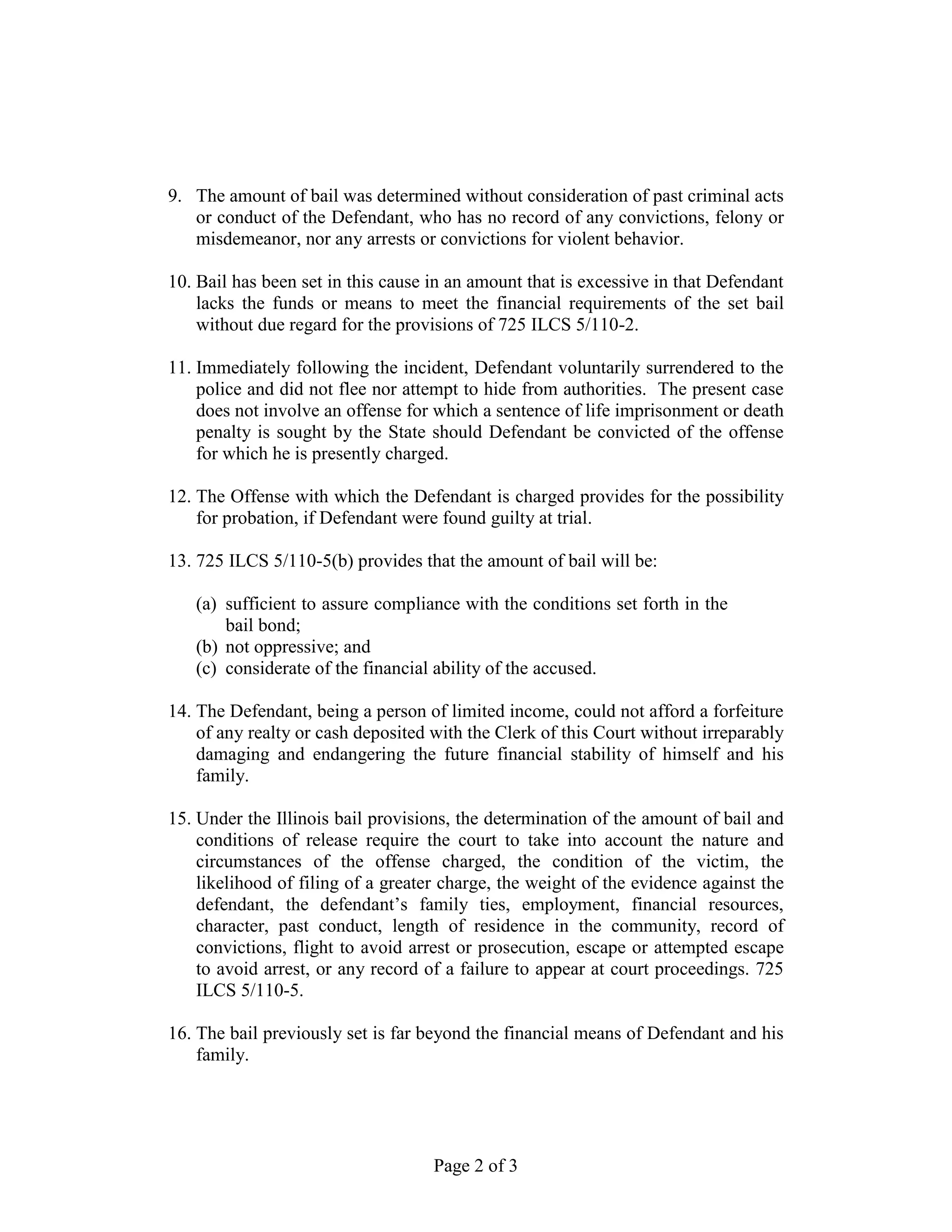 Sample Bail Bond Related Criminal Law Motions | PDF