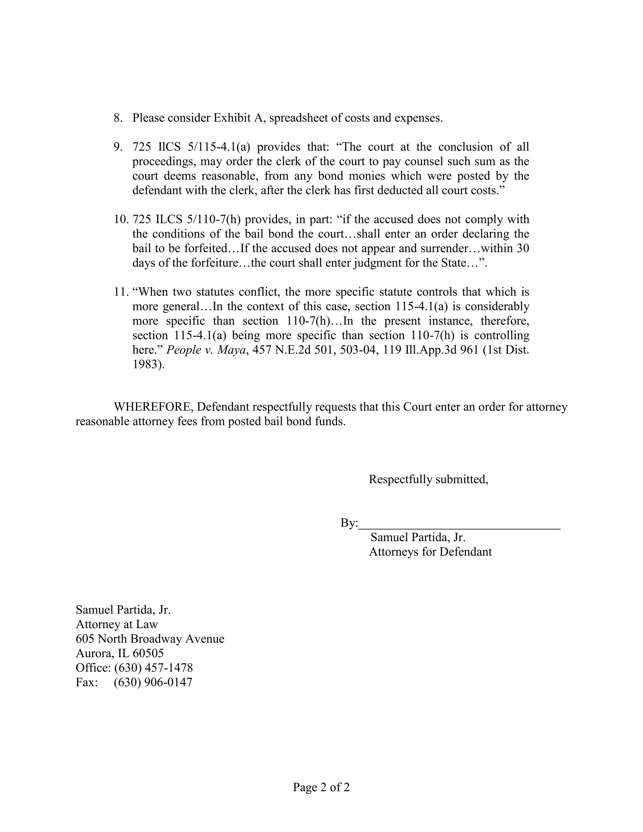 Sample Bail Bond Related Criminal Law Motions | PDF