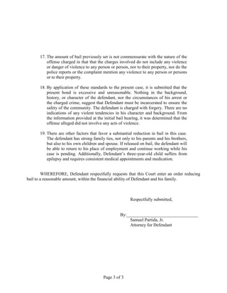 Sample Bail Bond Related Criminal Law Motions | PDF