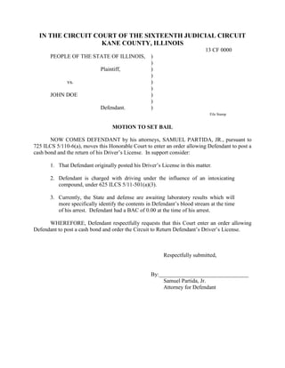 Sample Bail Bond Related Criminal Law Motions | PDF