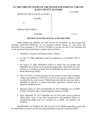 Sample Bail Bond Related Criminal Law Motions | PDF