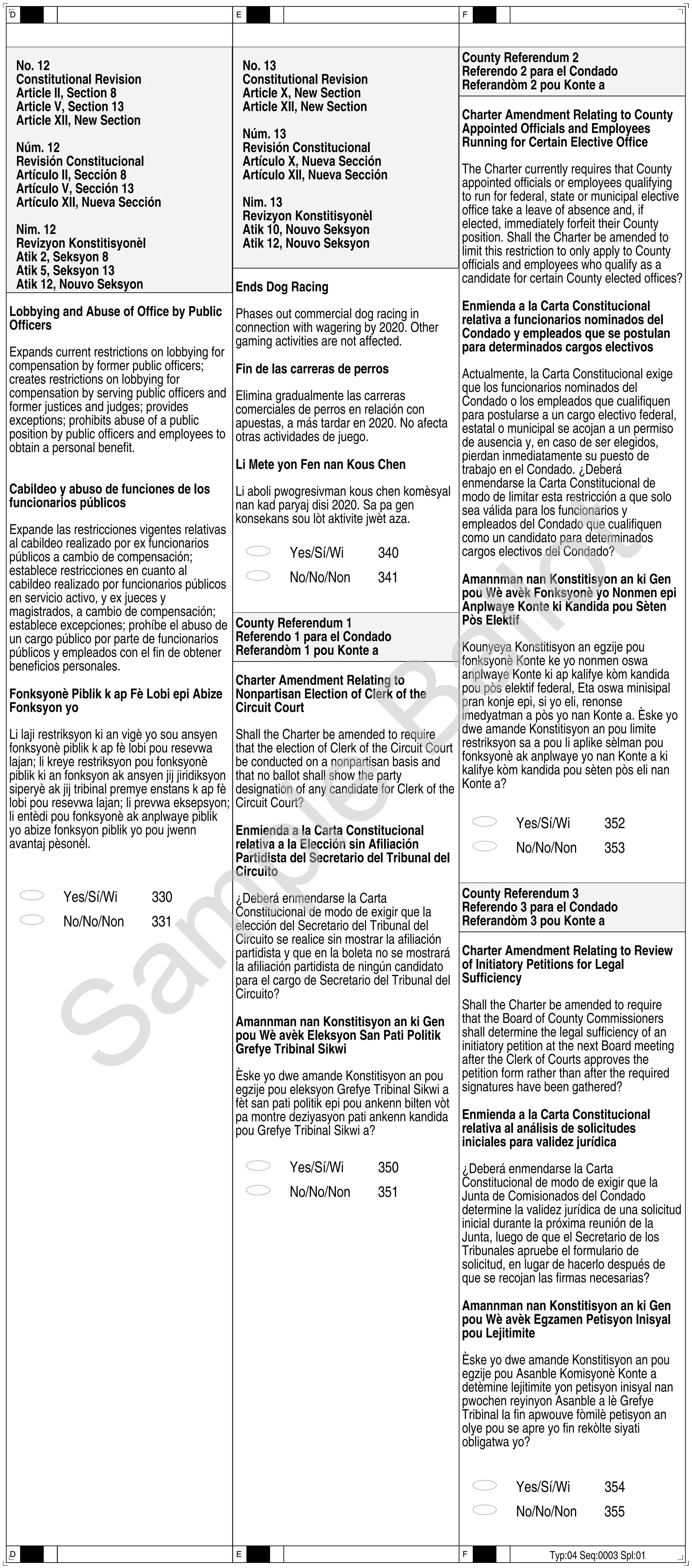 FL Election Sample ballot November 2018 Miami Beach | PDF