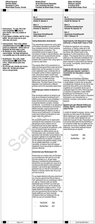 FL Election Sample ballot November 2018 Miami Beach | PDF | Personal ...