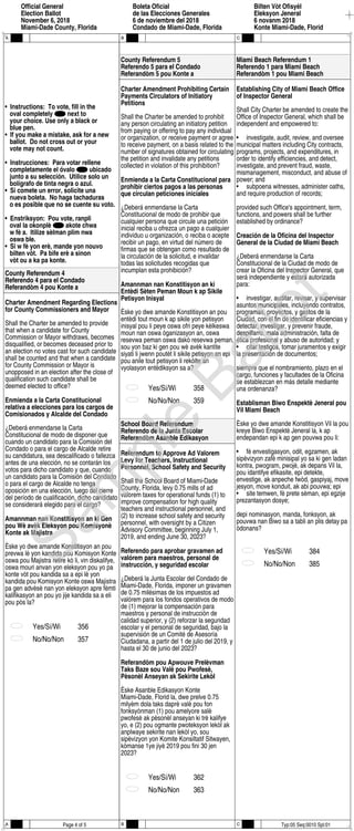 FL Election Sample ballot November 2018 Miami Beach | PDF
