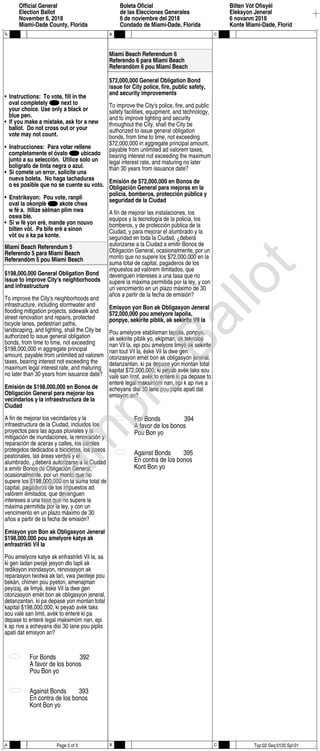 FL Election Sample ballot November 2018 Miami Beach | PDF