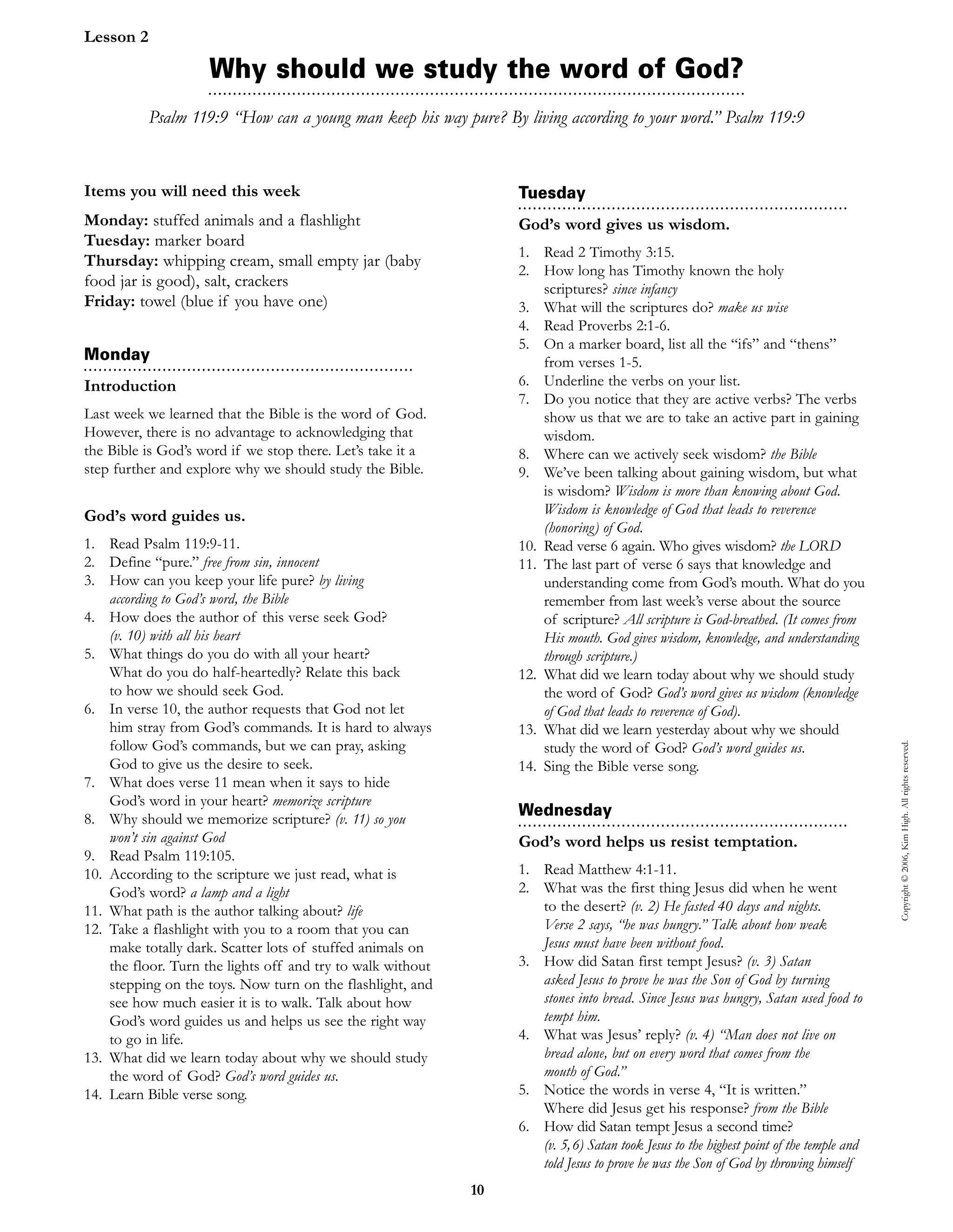 Sample Bible Lesson | PDF