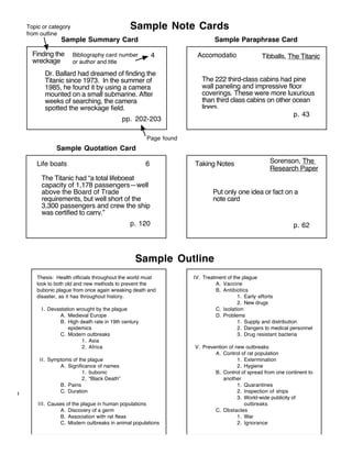 Sample Bibliography Cards with author, book title, place and page ...