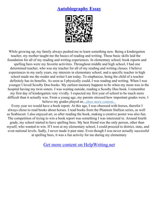 Sample Biography Essay | PDF