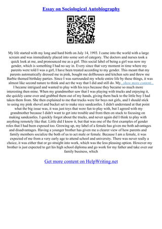 Sample Biography Essay | PDF