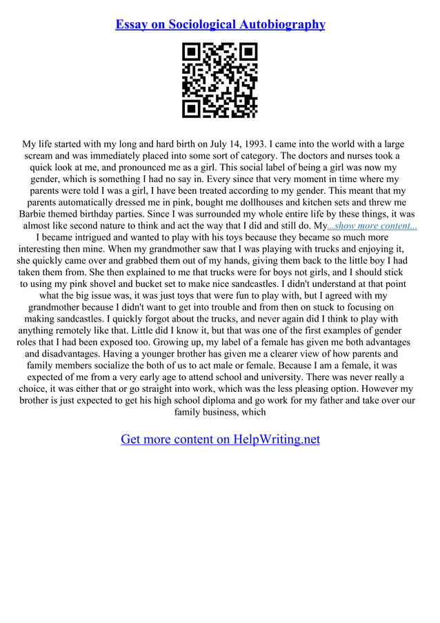 Sample Biography Essay | PDF