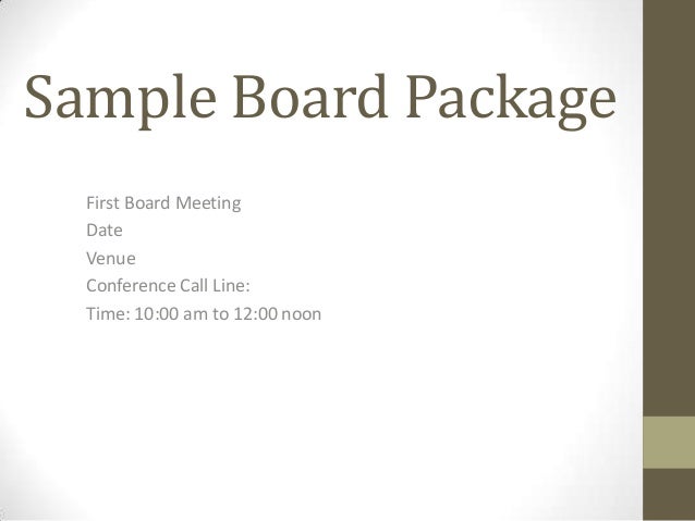 Sample Board Package