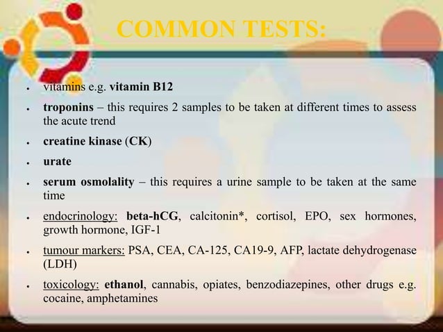 Sample bottles. | PPTX | Blood Disorders | Diseases and Conditions