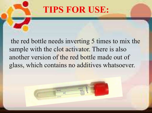 Sample bottles. | PPTX | Blood Disorders | Diseases and Conditions