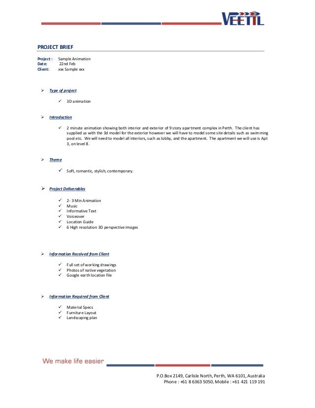 Sample brief 3D Animation project - 9 storey Apartment, Perth