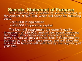 Sample business plan presentation | PPT