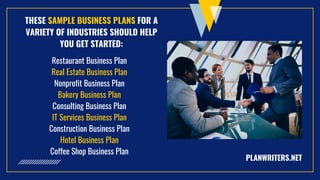 Sample Business Plans & Examples | Plan Writers | PDF