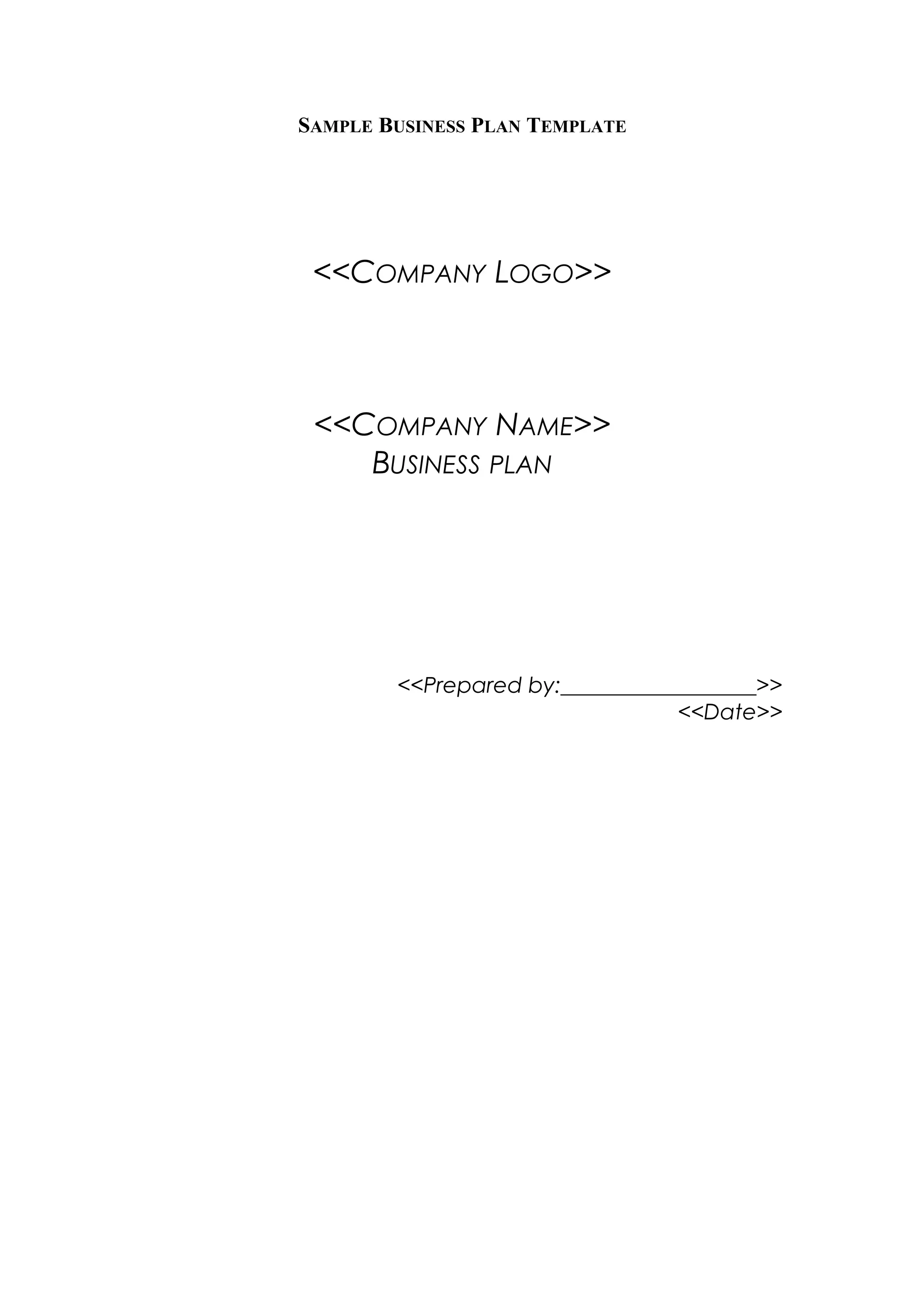 Sample business plan template | PDF