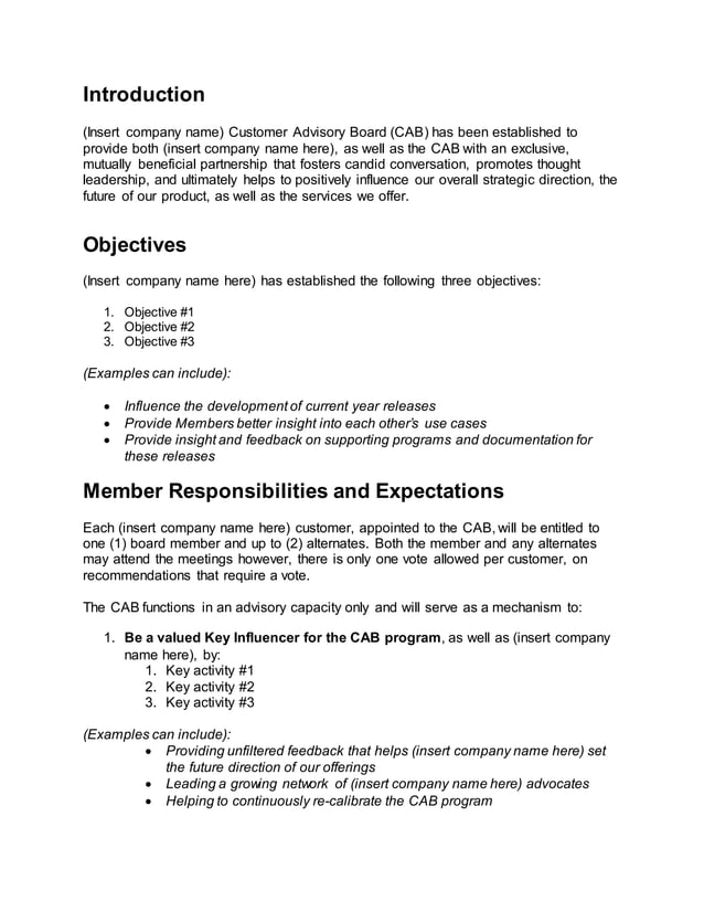 Sample CAB Charter | DOCX