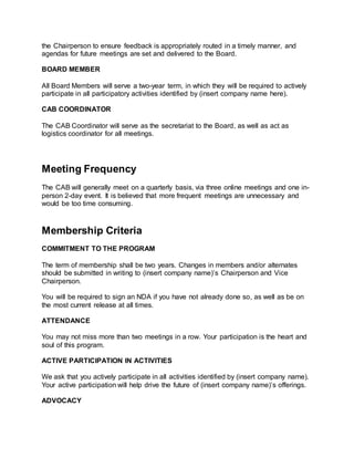 Sample CAB Charter | DOCX