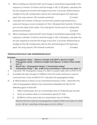 Sample calculation questions in data communications (1) | PDF