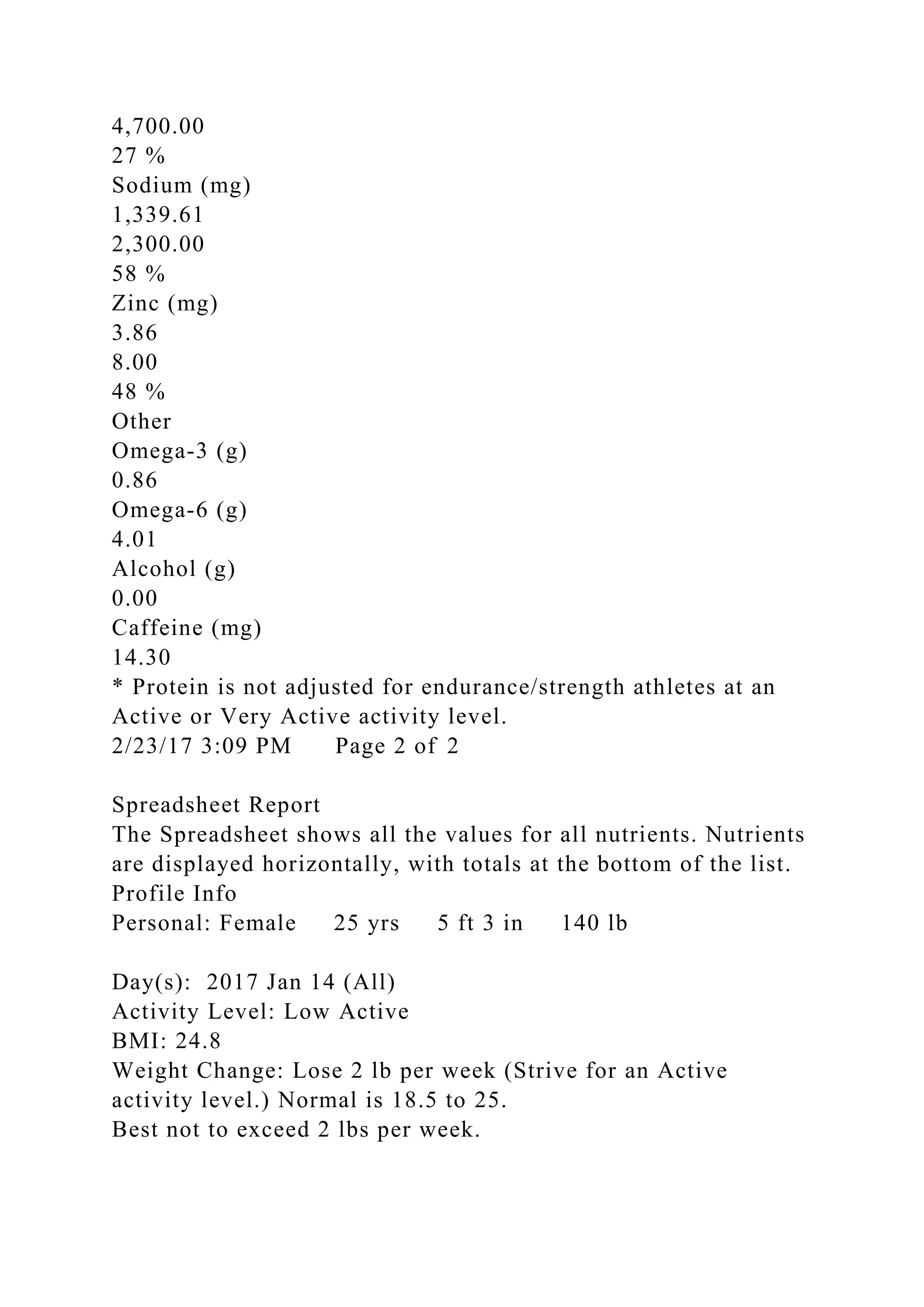 Sample Calculations applyingAMDR goals from Chapter 1.docx | Healthy ...