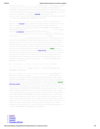 Sample california demurrer to eviction complaint | PDF