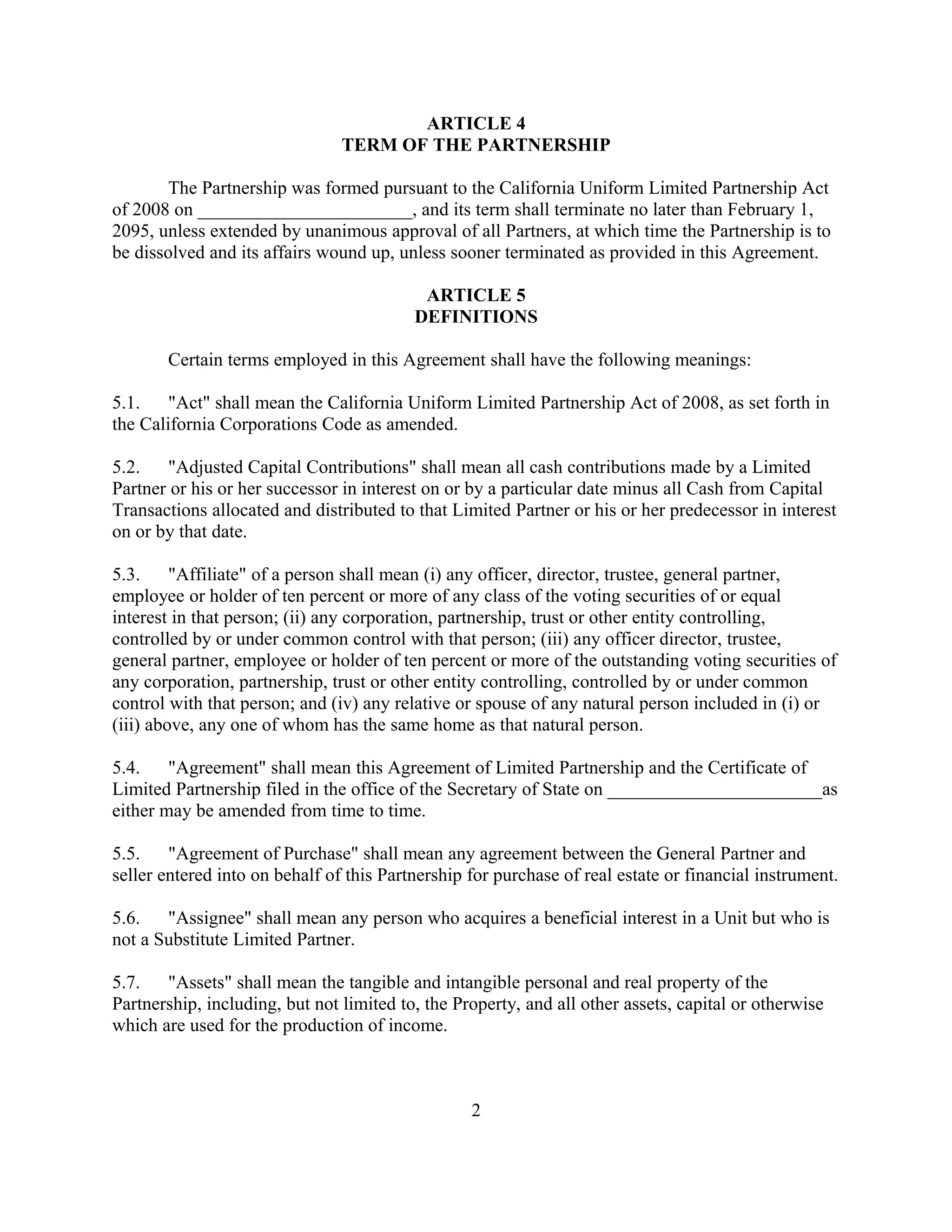 Sample California family limited partnership | PDF