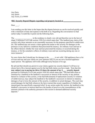 Sample Homeowners Dispute Letter