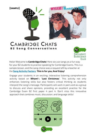 THE POWER OF THE PAST: ‘LAST CHRISTMAS’ INSPIRES B2 CAMBRIDGE ...